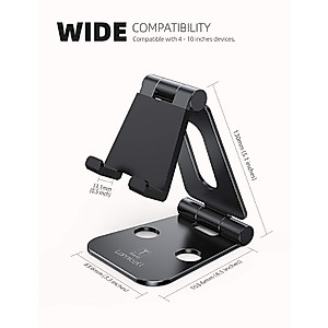 Lamicall Adjustable Phone Tablet Stand, Playstand for Switch, Foldable Desk Holder Dock, Compatible with iPad Mini, 9.7'' iPad Pro Air, Phone 12 Mini 11 Pro Xs Xs Max Xr X 8 7 6 6s Plus SE (4-10'')
