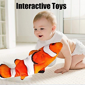 QIAONIUNIU Electric Moving Fish Interactive Plush Toys