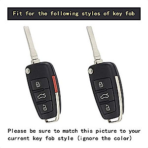 TANGSEN Flip Key Fob Case Compatible with AUDI A1 A3 A4 A5 A6 A8 Q3 Q5 Q7 R8 RS4 S3 S4 S5 S6 S8 TT 3 4 Button Keyless Entry Personalized Double Protective Cover ABS Plastic Carbon Fiber Black Silicone