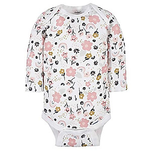 Gerber baby girls 6-pack Long-sleeve Onesies Bodysuits and Toddler T Shirt Set, Bear Pink, 6-9 Months US