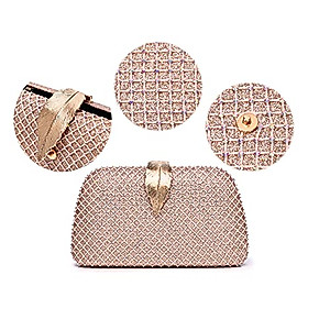 Colored diamonds clutch purses for women evening bags wedding handbags evening clutch purse, birthday gift (Champagne pink-3)
