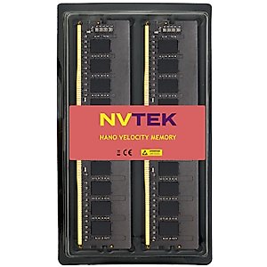 NVTEK 64GB (4X16GB) DDR4 2133MHZ PC4-17000 UDIMM 2Rx8 1.2V 288-PIN Non-ECC Unbuffered Desktop PC Computer Memory KIT