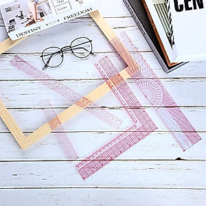 4 Pieces Beveled Transparent Ruler Clear Ruler Plastic French Metric Ruler with 2 Scales Ruler Set for Engineering Studying, 12 Inch/ 30.48 cm, 8 Inch/ 20.5 cm, 6 Inch/ 15.3 cm