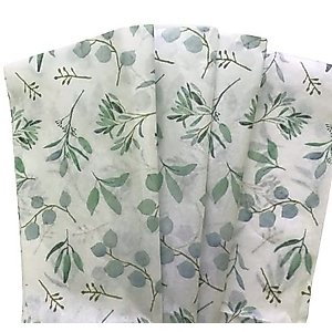 Elegant Greenery Printed Tissue Paper for Gift Wrapping with Floral Design, Decorative Tissue Paper - 20 Large Sheets, 20x30