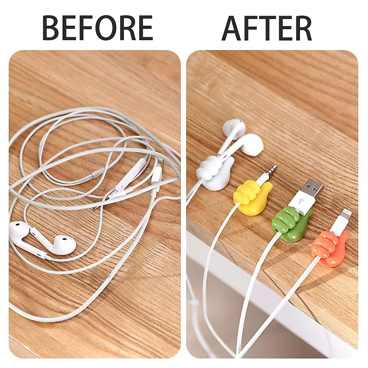 CERETIA 36 Pcs Self Adhesive Silicone Thumb Hooks, Multifunction Thumb up Wall Hooks for Cable Clip Key Holder Wall Hangers Wire Management Small Command Hooks