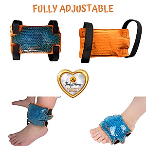 BodyMoves Kid's Ankle Brace Support Plus Hot and Cold Ice Pack (Sporty Black, MED for Big Kids (US 3.5-7))