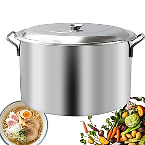 Japard Stockpot 22 Qt Stockpot Stainless Steel Large Cooking Pot With Lid - Cookware Sauce Pot with Handle, Heavy Duty Induction Soup Pot