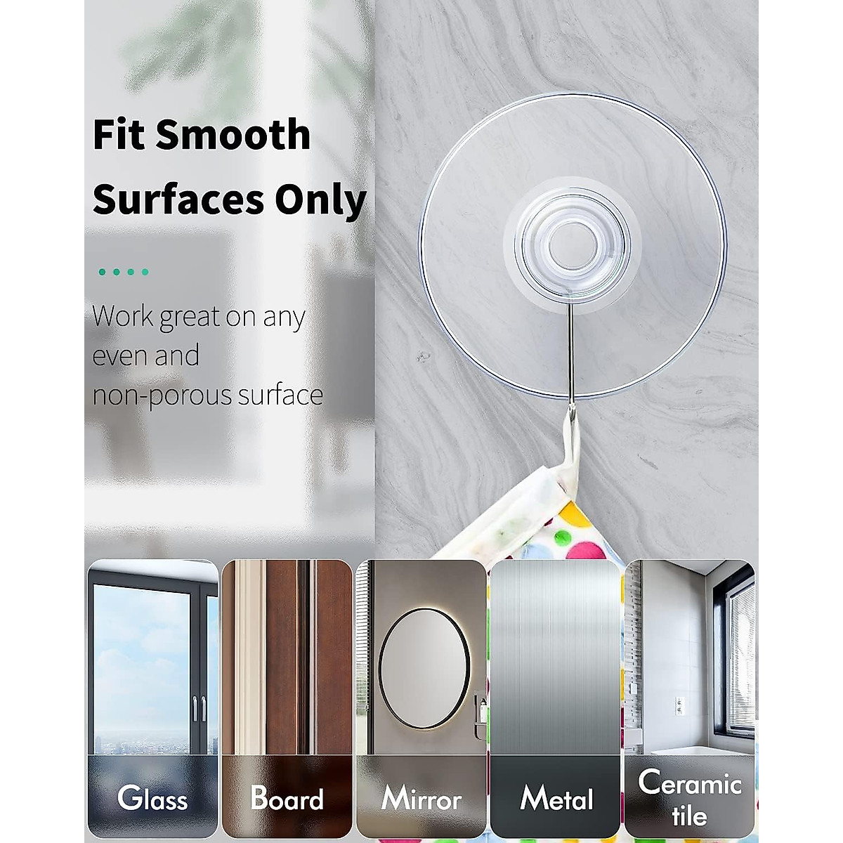 Clip Strip 12 Pack Suction Cups, Heavy Duty Super Sucker Suction Cup Without Hook, 1.75" Diameter, 4 pounds Downward Weighted Rate, Display Signage in Retail, Ideal for Home, Office, & Retail Stores