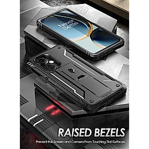 Poetic Revolution Case for OnePlus Nord N30 5G, [20FT Mil-Grade Drop Tested], Full-Body Rugged Dual-Layer Shockproof Protective Cover with Kickstand and Built-in-Screen Protector, Black