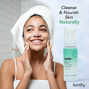 Fortify Skincare 9-in-1 Korean Foaming Facial Cleanser with Hyaluronic Acid & Aloe - Deep Purifying Face Wash - Derm-Tested, Vegan, Clean Beauty, All Skin Types - Fragrance-Free - 150ML/5.07Fl.Oz