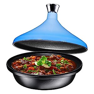 Bruntmor Cruset Tangine/All Clad Tagin For Tajine Dish All Clad 4-Quart Cooking Pot. Small Moroccan Tagine Le Creuset. Tagines Pots With Pre Seasoned Cast Iron Diffuser