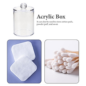 Cabilock 2 Pcs Acrylic storage box acrylic storage container Cotton Pad Holder plastic swab storage jar Makeup Cotton Round Holder Make Up Pads Holder holder Bracket box cosmetic