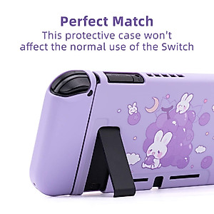 GeekShare Protective Case for Switch, Soft TPU Slim Case Cover Compatible with Nintendo Switch Console and Joy-Con (Grape Bunny)