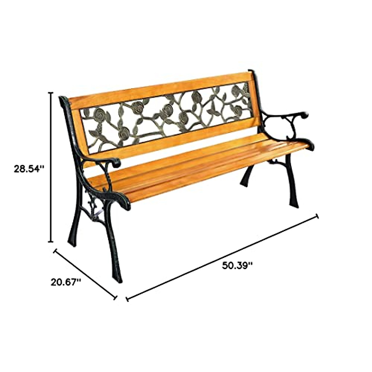 FDW Park Bench Garden Metal Outdoor Furniture Benches Clearance for Patio Yard