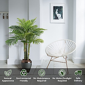 Artificial Golden Cane Palm Tree 4FT 15Leaves with Pot (Set of 2)