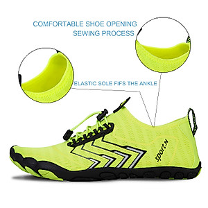 WateLves Water Shoes for Men Women Barefoot Quick-Dry Aqua Sock Outdoor Athletic Sport Shoes Kayaking Boating Hiking Surfing Walking (L-YG. Green, 45)
