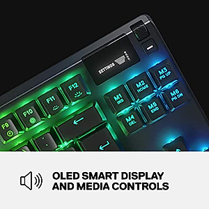 SteelSeries Apex 7 TKL Compact Mechanical Gaming Keyboard – OLED Smart Display – USB Passthrough and Media Controls – Tactile and Quiet – RGB Backlit (Brown Switch)