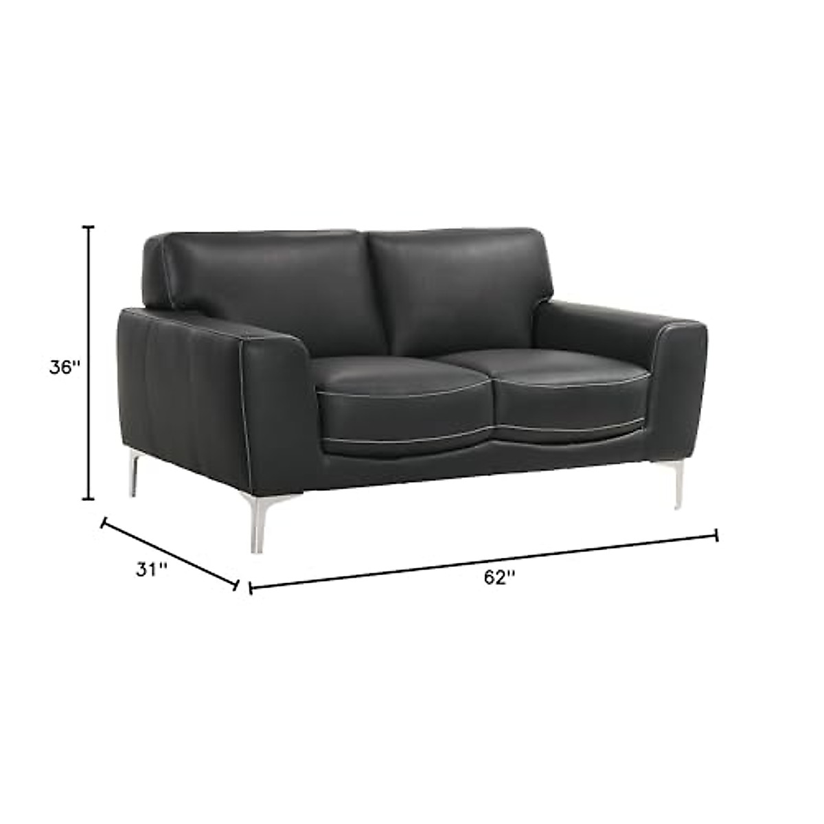 New Classic Furniture Carrara Loveseat, Black