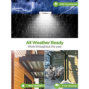 InnoGear Solar Gutter Lights, 24 LEDs Solar Motion Sensor Lights IP65 Waterproof Solar Outdoor Lights Solar Wall Lights Security Lighting for Yard Porch Patio, Pack of 4