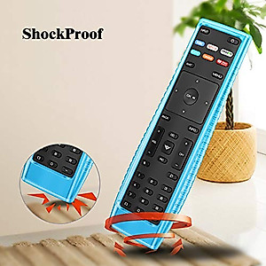 Fintie Remote Case for Vizio XRT136 / Vizio XRT140 Remote Control, CaseBot Lightweight Anti-Slip Shockproof Silicone Cover for VIZIO XRT136 XRT140 Smart TV Remote, Sky Blue- Glow in The Dark