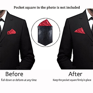 ONLVAN Pocket Square Holder Leather Slim Pocket Square Holder for Men's Suit Handkerchief Keeper (Holder Only)