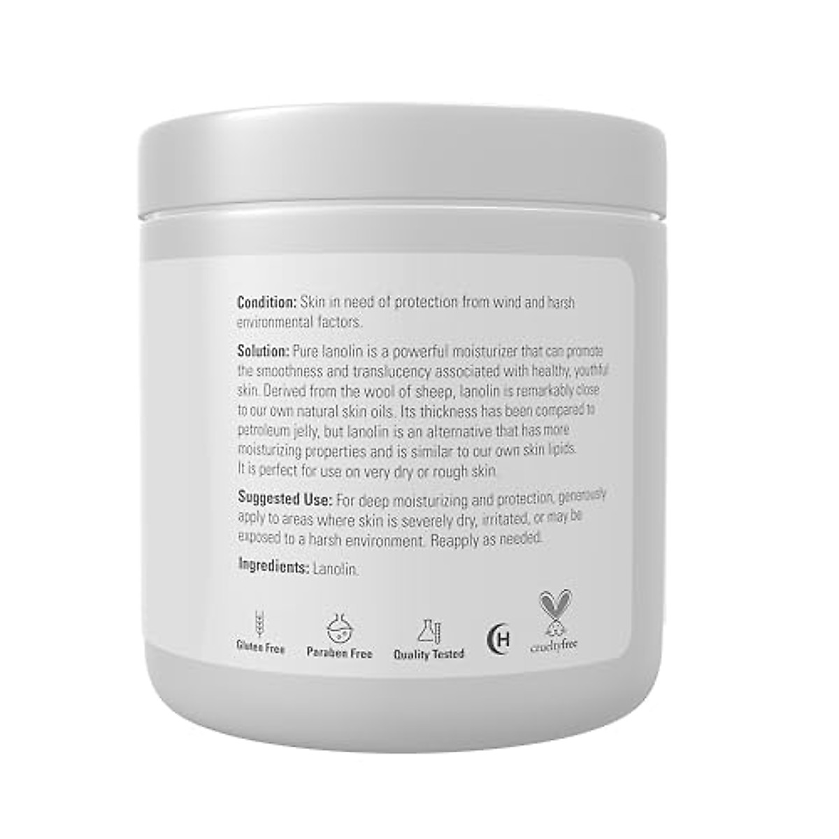 NOW Foods Solutions, Pure Lanolin, Wind and Harsh Environment Skin Protectant, Thick Jelly, For Rough Dry Skin, 7-Ounce