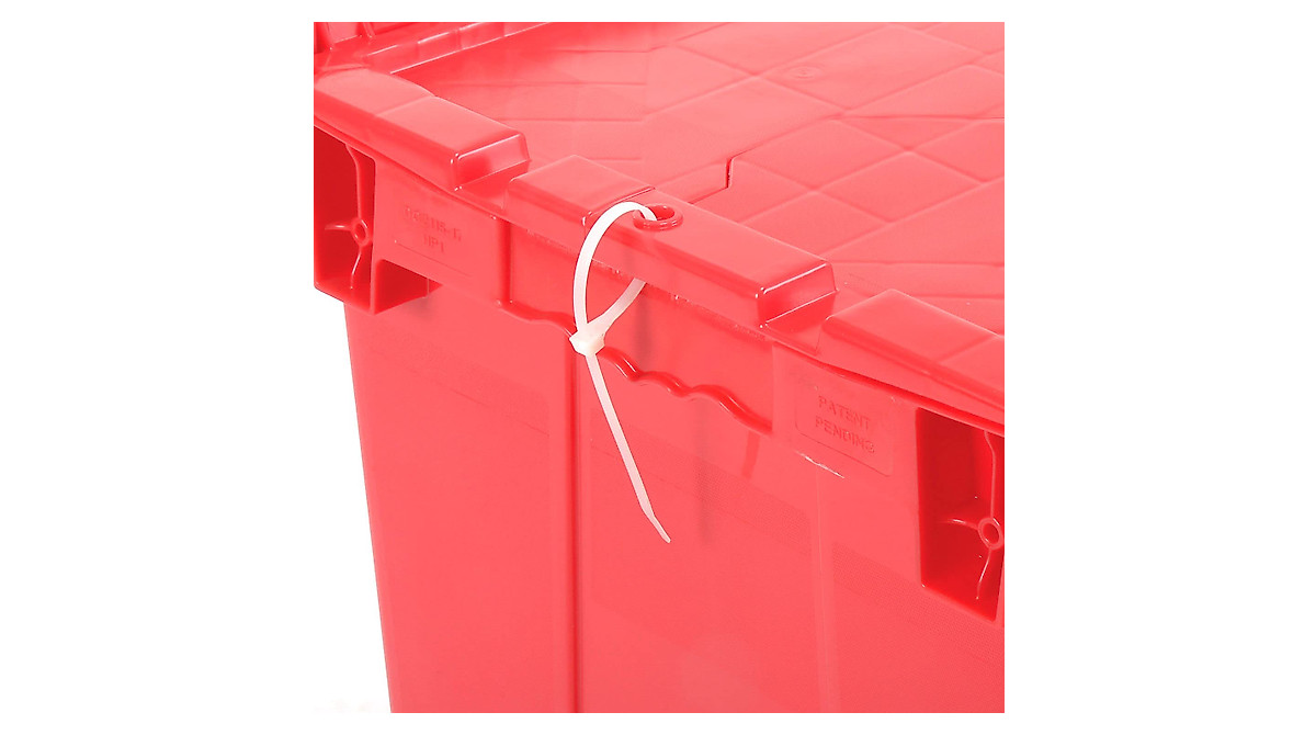 Durable Red Storage Container with Hinged Lid