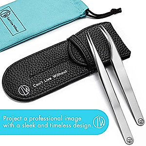 Eyelash Extension Tweezers Set of 2 Eyelash Tweezers - Isolation Tweezers Eyelash Extensions and Volume Lash Tweezers - Straight and Pointed Curved Tweezers - Professional Lash Tweezers – by CLW