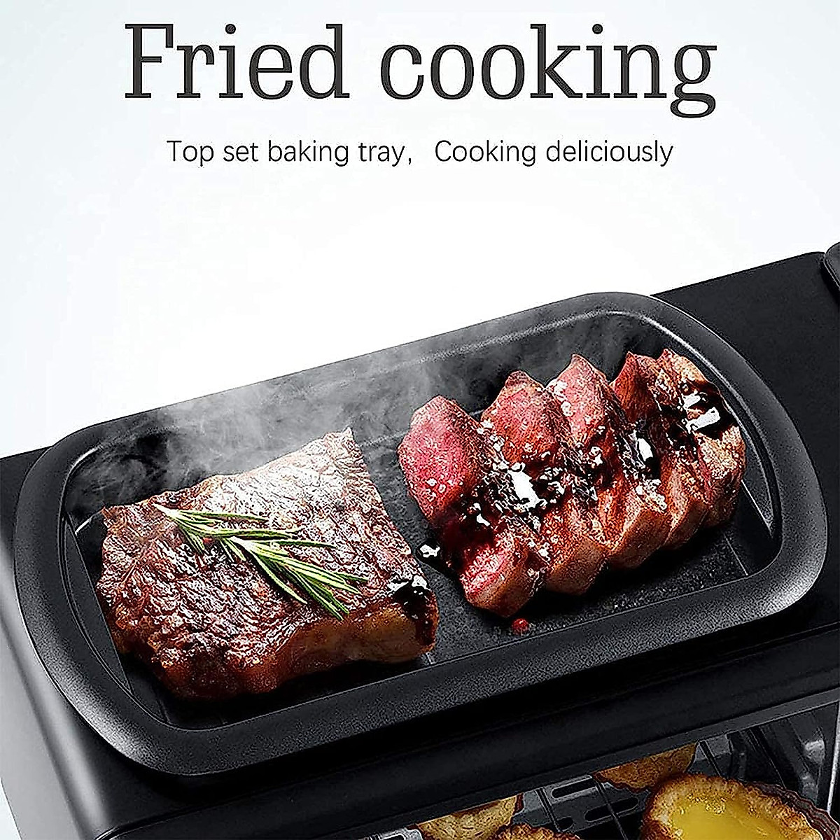 BYHIP 3-in-1 Breakfast Station - Includes Coffee Maker, Non-Stick Griddle, and 4-Slice Toaster Oven - Versatile Breakfast Maker with Timer Suitable for Kitchenettes/Apartments/Dormitories- Black