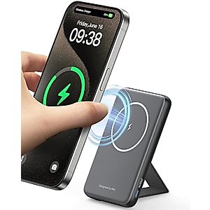 INIU for MagSafe Portable Charger, Ultra Slim 6000mAh 20W Magnetic Power Bank with Foldable Stand, USB-C in&Out Wireless Battery Pack, for iPhone 15/15 Plus/15 Pro/15 Pro Max, iPhone 14/13/12 Series