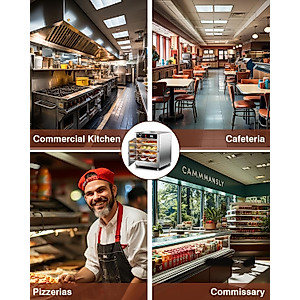 PYY Warming Cabinet 4 Tier 19x19x24 Hot Box Food Warmer for Catering, Countertop Heated Holding Cabinet, Stainless Steel Food Heater Insulated Food Pan Carrier, for Commercial, Kitchen 120V 750W