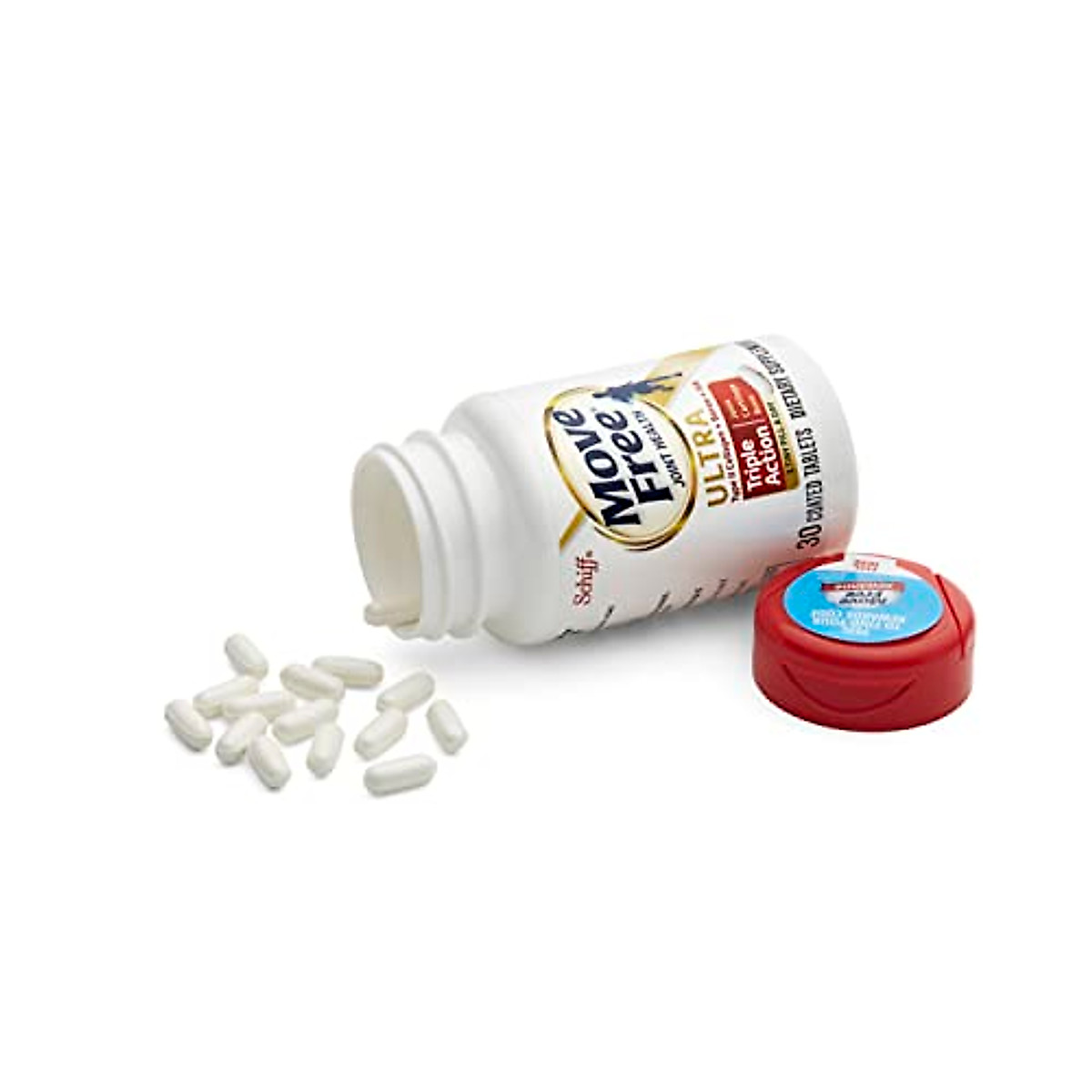 Move Free Ultra Triple Action Joint Support Supplement - Type II Collagen Boron & Hyaluronic Acid - Supports Joint Comfort, Cartiliage & Bones in 1 Tiny Pill Per Day, 2x30ct Bottles (60 servings)*