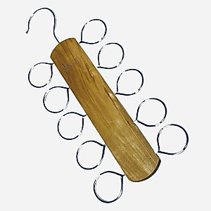 RoomForLife - Solid Wood & Metal Accessory Hanger for Small Garments, Scarves, Necklaces, Ties and More - 20 Metal Arms - Get and Stay Organized