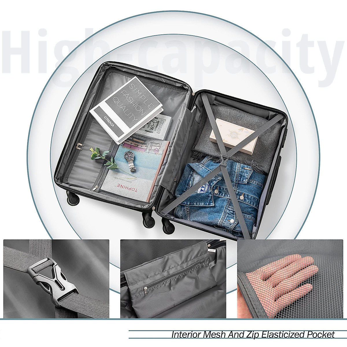 Merax Luggage Sets 2 Piece Suitcase Set 20/28,Carry on Luggage TSA Lock Expandable,Hard Case Luggage with Spinner Wheels,Blue