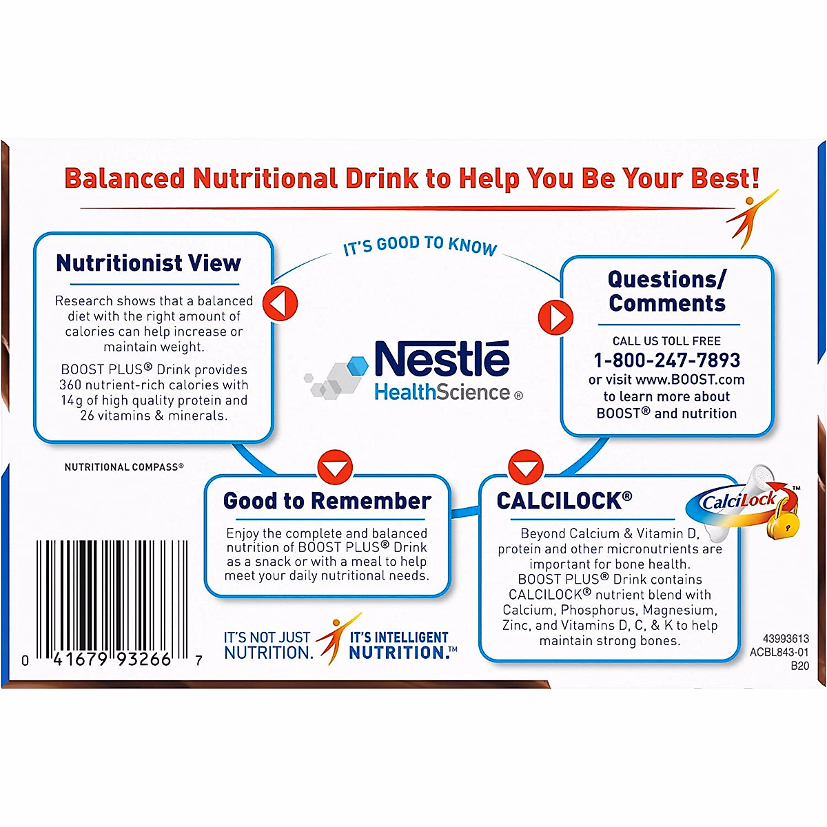 BOOST Plus Rich Chocolate Nutritional Drink, 8 Fl Oz, 6 Pack