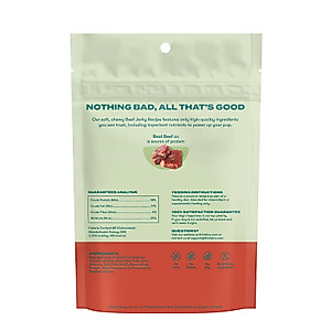 Jinx Beef Bites, Soft Jerky Dog Treats, Bite-Sized Snack, Low-Calorie and Packed with Flavor, Slow-Smoked Real Beef & Liver, No Fillers, 5oz, 6 Pack