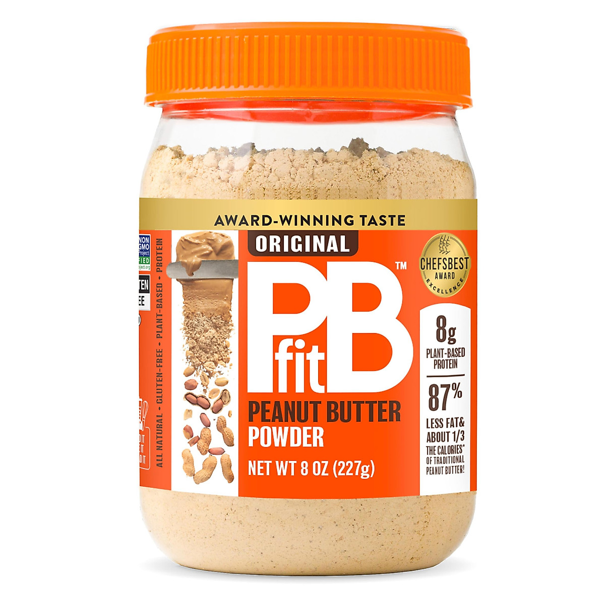 PBfit All-Natural Peanut Butter Powder, Powdered Peanut Spread From Real Roasted Pressed Peanuts, 8g of Protein 8% DV, 8 Ounce