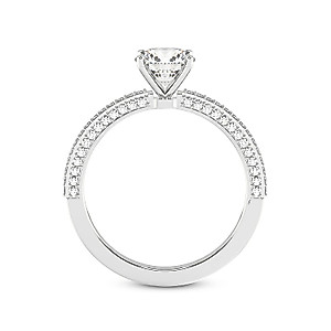 FRIENDLY DIAMONDS 2 Carat IGI Certified Oval Shape Lab Grown Diamond Ring | 14K Or 18K White, Yellow Or Rose Gold | Grace Micro Pave Eternity Diamond Ring | FG-VS1-VS2 Quality