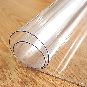 OstepDecor Clear Table Protector, 24 x 48 Inch Clear Table Cover Protector, 1.5mm Thick Plastic Table Cover Clear Table Pad Tablecloth Protector, Clear Desk Pad Mat for Writing Desk, Coffee Table