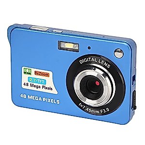 Digital Camera, 8X Zoom, 4K 48MP, 2.7in LCD Display, Vlogging Camera, with Fill Light, Rechargeable Mini Camera, Anti Shake, for Photography Continuous Shooting (Blue)
