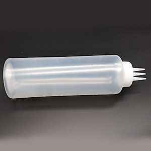 3 Hole Sauce Condiment Bottles Squeeze Dispenser Ketchup Salad Cruet Bin Oil Vinegar Bottle Kitchen Accessory (White 14oz - 400ml)