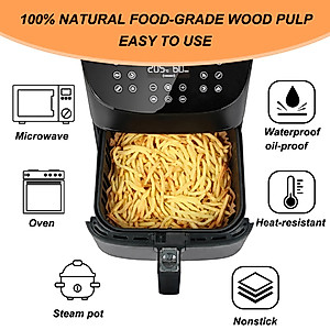 BYKITCHEN Air Fryer Sheets Liners for Ninja AG301 Grill, AF141, Cosori Air Fryer, 9 Inch Square Air Fryer Parchment Paper Filters for 5 to 8 Qt Basket, Ninja Foodi Grill Accessories (Set of 100)