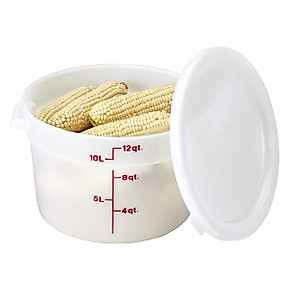 Cambro RFSC12148 White Poly Lid for 12 / 18 / 22 Qt Round Containers(Pack of 6)