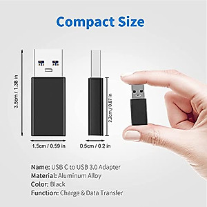 USB-C to USB 3.0 Adapter, 2 Pack USB 3.1 Gen 2 Type C Female to USB A Male Adapter 10Gbps Data Transfer & Fast Charging USB-C Converter for PC, Laptop, Chargers, iPhone and Mobile Phones