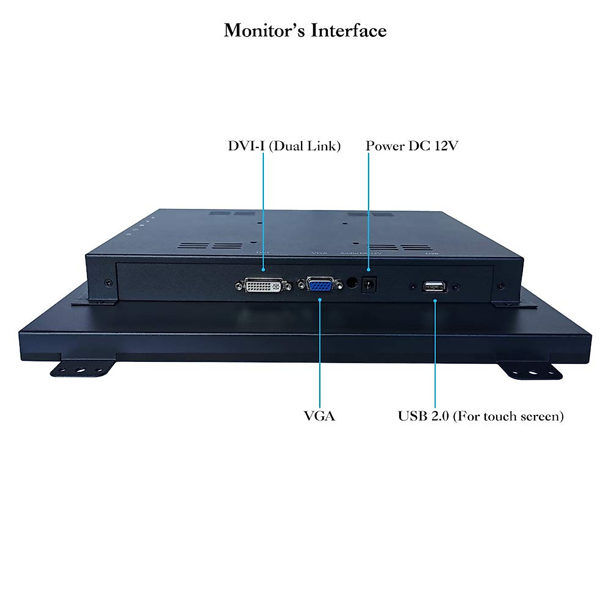 iChawk 15'' inch PC Display 1024x768 4:3 DVI VGA USB Power On Boot Metal Shell Embedded Open Frame Industrial Four-Wire Resistive Touch LCD Screen Monitor with Quick Easy Installation K150MT-DR