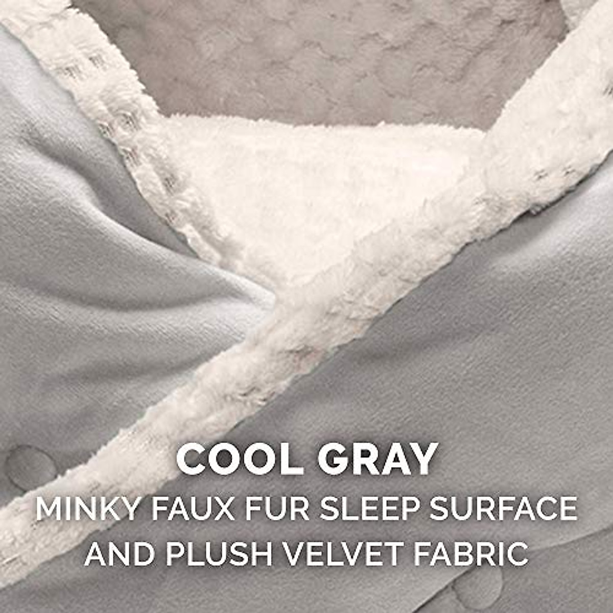 Furhaven 18" Round Teacup (Small) Dog Bed Minky Plush & Velvet Calming Hug Nest, Washable - Silver Gray, 18-inch