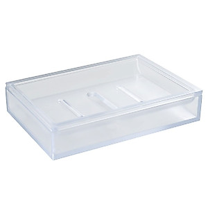 Cabilock 1pc soap Dish Plastic soap case soap Dispenser Dish soap Storage soap Holder Bathroom soap Drainer soap draining Dish Double Layer Holder 2 Tier Tray Detachable Drain Rack