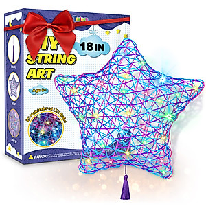 3D String Art Kit for Kids - Upgraded Makes a Light-Up Star Lantern with Multi-Colored Lights - Crafts for Girls and Boys - Kids Gifts - DIY Arts & Craft Kits for 8, 9, 10, 11, 12 Year Old Girl
