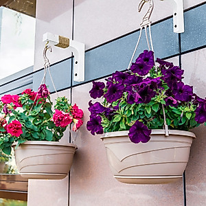 2 Pack Plant Hanger Hooks for Indoor Hanging Plants, Hanging Planters for Indoor Plants Farmhouse Wooden Hanging Basket Wall Hooks for Outdoor Flower Pots Lanterns Wind Chime Lights Garden Decoration