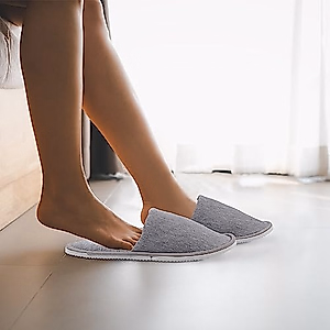 Rocutus Disposable Slippers,2 Pair Disposable Slippers Bulk Guest Slippers,Travel Portable Polyester-cotton Slippers Home Interior Slippers Hotel Special Anti-skid Shoes Cotton Trailer